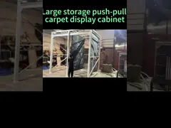 China Push Pull Sliding Metal Display Stands Showroom Carpet Sample Display Rack for sale