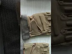 China TactiGrip Brown Combat Gloves Half Finger Reinforced Knuckle and Palm Guard for sale