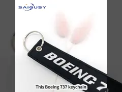 Custom Boeing 737 Keychain | Aviation Theme Embroidery | Multi-Color Options & Eco-Friendly​