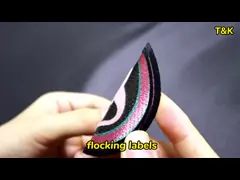 Tatami Fabric Flocking Effect Embroidery Patch Back for Garment Labels