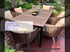 Outdoor Table And Chair Villa Courtyard Garden Leisure Terrace Plastic Wood Table Combination Of Outdoor Rattan Table