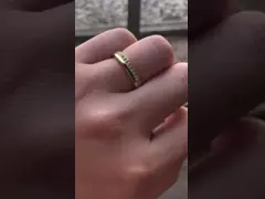 China Silver / Brass Men's Prong Set Diamond Wedding Ring In 18k Gold Plating With Pave Diamonds for sale