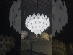 China Custom Hotel Lobby Decorated Chandeliers Hanging Pendent Lamp Shopping Mall Villa Living Room LED Light Fish Shaped Glass for sale