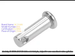 M3 M4 M5 SS Clevis Pins With Small Head Without Head Polishing Passivate