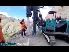 Pile Driving Machine 360Degrees Hydraulic Borehole Solar Piling Machinery Ground Pile Driver