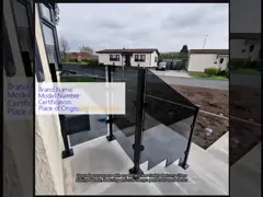 China Clear Safety Glass Railing Panels 10-12mm Tempered with Anti-Rust 316 Stainless Steel Clamps for Pool Decks and Commercial Spaces for sale