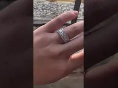 Fashion Unisex Rolling Rings Domed Diamond Band Wide Gold Plated Sterling Silver Rings