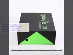 double door black and green pu leather cardboard luxury gift box with customized cutout sponge insert