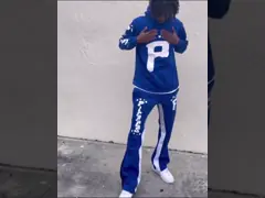 custom flare sweatpants and hoodie set