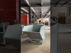 China Heavy Duty Durable Waste Tipping Skips Steel Metal Self Dump Hopper Garbage Collector for sale
