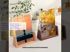 Προσαρμοσμένο ακρυλικό και ξύλινο U σχήμα πλαίσιο φωτογραφίας, επιτραπέζια ακρυλική φωτογραφία οθόνη φωτογραφίας 6x7, 7x7, και 8x10 ίντσες μεγέθη