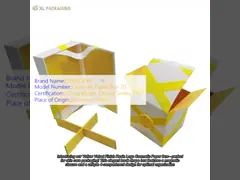 Yellow Velvet Finish Resin Logo Cosmetic Paper Box with Magnetic Closure and 4-Compartment Design for Skin Care Packaging