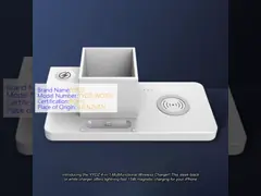 4-In-1 Multifunctional Wireless Charger 15W Fast Magnetic Charger Stand With Pen Holder