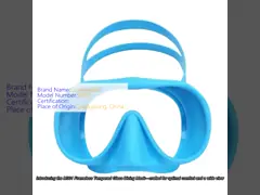 Frameless Tempered Glass Lens Diving Mask for Wide View and Comfortable Swimming