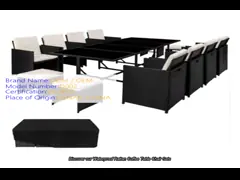 Waterproof Rattan Coffee Table Chair Sets For Outdoor Dining And Relaxing Table Chair Ottoman Sets Wholasale Factory