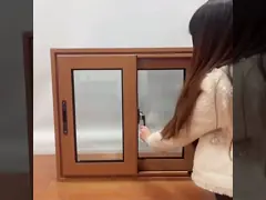 China Brown Glazing Aluminum Sliding Window with Double Tempered Glass - 5-Year Warranty, Windproof & Sound Insulation for Bathroom & Home for sale