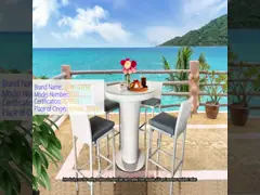 Hot Selling Outdoor Furniture Bar Set Durable Rattan Wicker Bar Stool And Chairs Poly Rattan Round Bar furniture Set