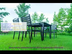 5 Pieces Extendable Modern Black China Manufacturer Wood Metal Chairs Patio Garden Outdoor Furniture
