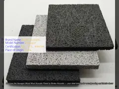 China Hexagon Wood Wool Acoustic Panel Office Wall Interior Decorated Soundproof Material for sale