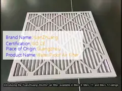 18x20x1 Air Filter Merv 9 Merv 11 Merv 13 HVAC Air Filter Dandruff And Fluff Anti Allergic