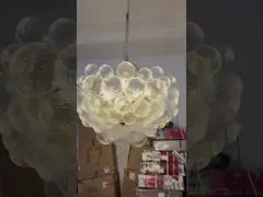 China 100V - 277V Bubble Light Chandelier 38" Bedroom Glass Chandelier for sale