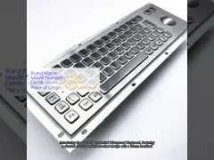 IP65 / IK07 Промышленная водонепроницаемая клавиатура с нержавеющей стали