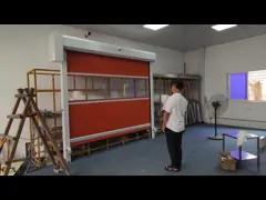 China Puerta de alta velocidad resistente al fuego. Ventana de PVC de 1,2 mm y sensor de radar. 0,6-2,5 m/s ajustable. en venta