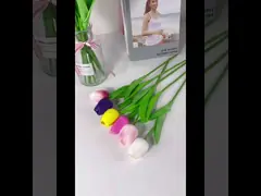China In stock, we offer high-end tulip bouquets, PU artificial flower ornaments, tulip artificial flowers for home decoration, and silk flower imitations for sale