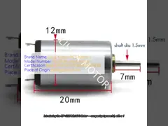 R1220 12mm 9000 Rpm  DC Motor Mini Motor High Speed For Small Fans Projects