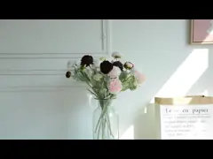 High-end ins Nordic style flocking 3-head thousand-shaped lotus artificial flower home living room d
