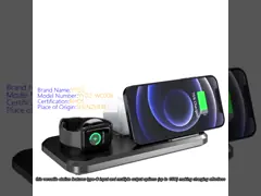 ABS Wireless Charger Station 15W Qi Fast Charger For Mobile Phone/Smart Watch/Headset