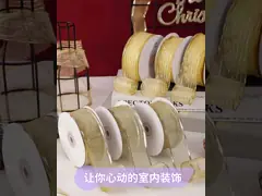 China Polyester Christmas Ribbon for Baking Packaging 4cm/25m Metal Wire Edge Gift Packaging Ribbon Net Snow Ribbon Decoration Ribbon for sale
