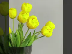 Home soft furnishings, artificial flower bouquets, studio shooting props, 5 double-petaled tulips
