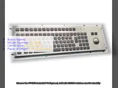 Waterproof Dustproof Industrial PC Keyboard IP65 / IK07 With Trackball Violence Resist