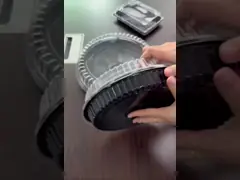 China Wholesale Black Plastic Plastic Fruit Dim Sum Disposable Big Round Sushi Sashimi Platter Take Away Packing Box With Cover for sale