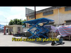 Plataforma fixa de elevação de tesoura de rolos