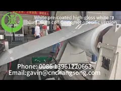 White pre-coated high-gloss white aluminium coil Customer-specific version