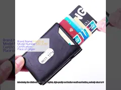 6.5cm * 9.8cm * 1.6cm Package Size Custom Logo Packaging Real Leather Credit Cards Holders