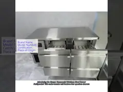 Commercial Stainless Steel Drawer Refrigerator with 4 Drawers Refrigerator Equipment