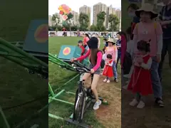 Family Entertainment Zip Line Mini Roller Coaster Bicycle Powered Mini Roller-Coaster Father Powered