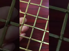 China Antique Brass Decoration Glossy Woven Architectural Decorative Brass Wire Mesh Grill For Wall Cladding Screen for sale