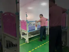 China Deluxe Children Pediatric Adjustable Hospital Bed High Rail Powder Coated Steel for sale