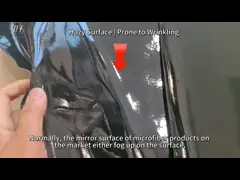 China Mirror Surface PU Rexine Leather 1.4m Width 0.8mm Thickness for Footwear and Apparel Manufacturing for sale