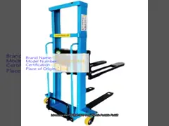 신품 지게차 설치 1000kg & 1300mm 반자동 전동 핸드 트럭 팔레트 스태커 휴대용 지게차