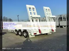 3 Axles 30/60/100 Tons Steel Lowbed Semi Trailer for Heavy Duty Transportation Solution