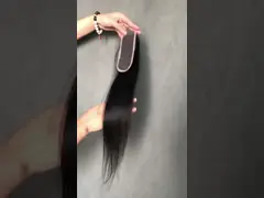 China Unprocessed 100% Peruvian Cuticle Aligned Straight Natural Black 2x6 Transparent Lace Human Hair Lace Closure for sale