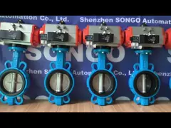 China Ductile Cast Iron Pneumatic Butterfly Valve SS304 Disc 16bar Epdm Seal With Solenoid Valve Limit Switch for sale