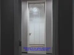 Glass with aluminum room door