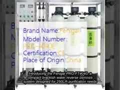 China High Efficiency Brackish Water Reverse Osmosis System 250L/h Permeate Output for sale