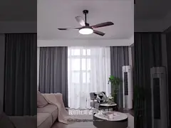 China Manufacturer Minimalist Wooden Blade Ceiling Fan 46 Inch 5 Blades Household Integrated Fan Pendant Light for sale